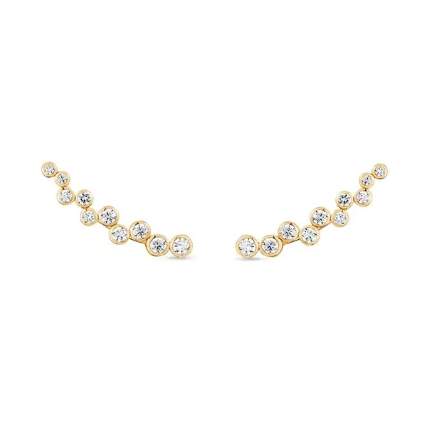 SALLY SKOUFIS Ear Climber With Cz Diamond Simulant - White/gold
