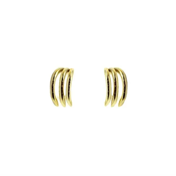 VICSTONENYC FINE JEWELRY 14k Yellow Three-layer Huggie Earrings - Gold