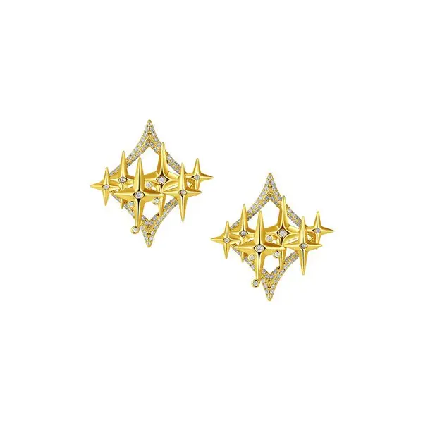 RETRO CHIC Starry Earrings - Gold