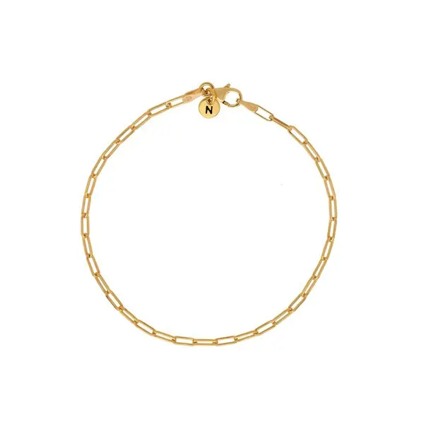 NELLOU JEWELLERY Baby Paperclip Chain Bracelet - Gold
