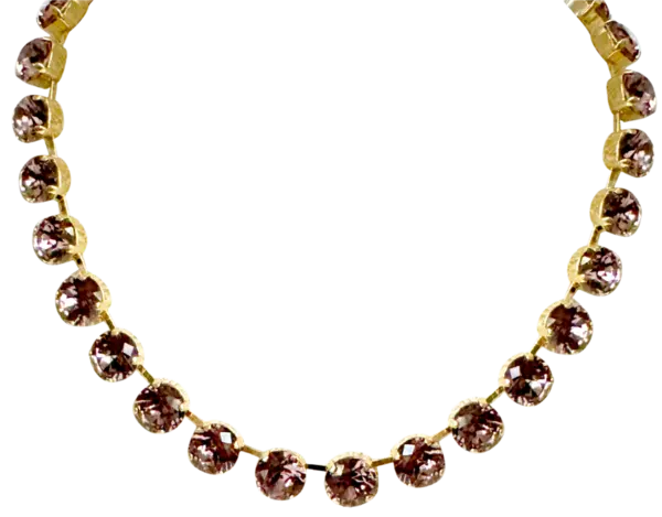 LAURA GRAY Adjustable Crystal Riviera Necklace - Purple