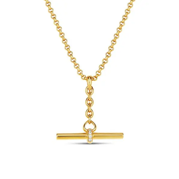DINNY HALL My World T-bar Pendant With Diamonds - Gold