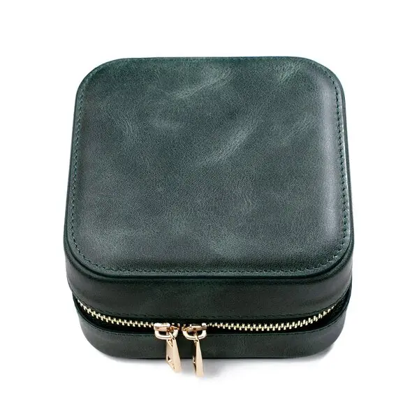 ROARCRAFT Leather Travel Jewelry Case - Green