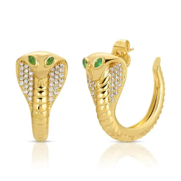 GLAMROCKS JEWELRY Cobra Coil Hoop Earrings - Gold