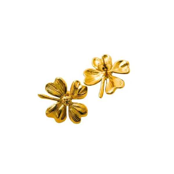 MULGARO Chloe Flower Stud Earrings - Gold