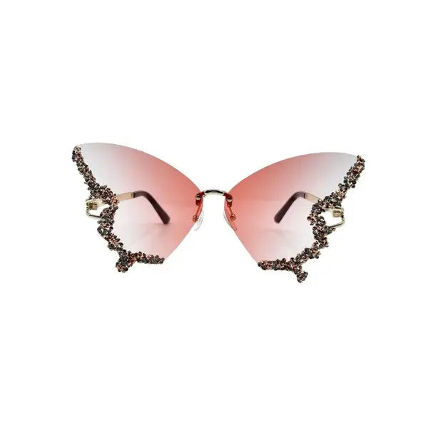 HORTONS ENGLAND Butterfly Embellished Sunglasses - Pink
