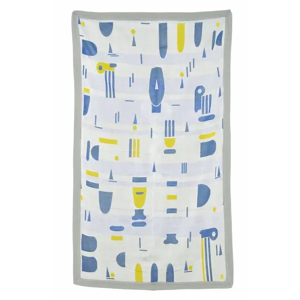 PEPPER VALLY Cotton Beachtowel Hellenic Symbols - Blue