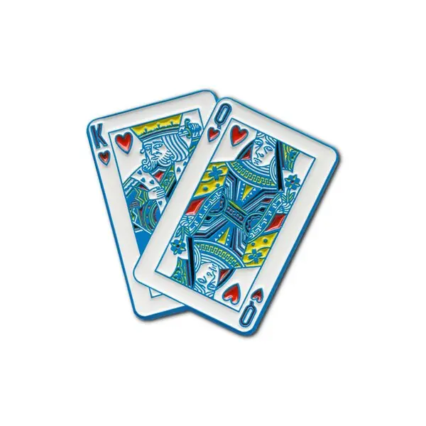 MAKE HEADS TURN King & Queen Playing Cards Enamel Pin - Blue/red/white