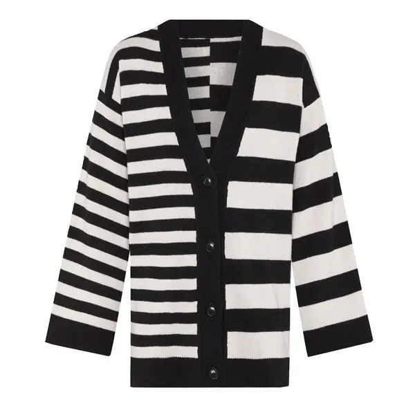 INGMARSON Striped Wool & Cashmere Knitted Cardigan