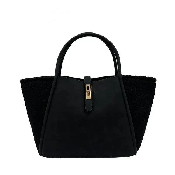 JELAVU Tote Bag With Shearling Sides