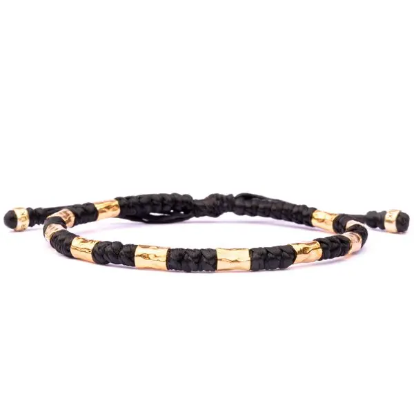 HARBOUR UK BRACELETS Vik Gold Rope Bracelet - Black
