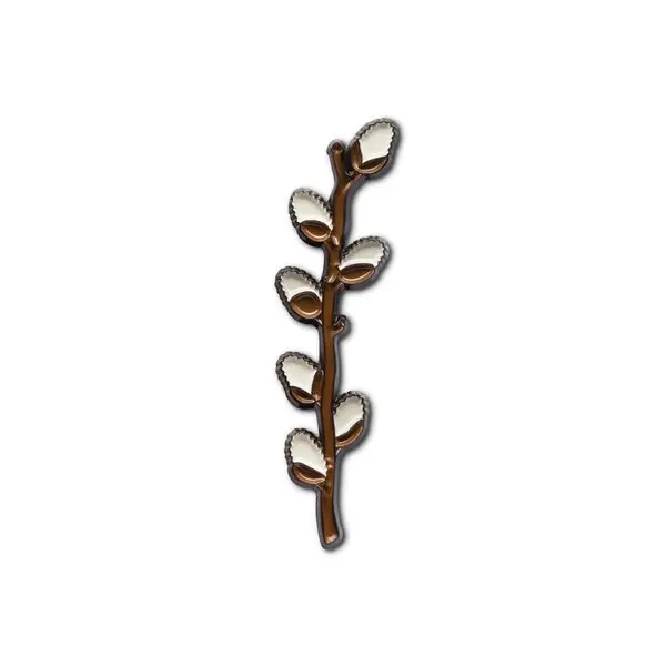MAKE HEADS TURN Enamel Pussy Willow Pin - Black/brown