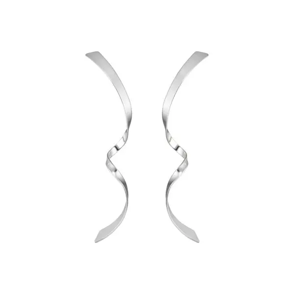 OW Big Swirl Stud Earrings - Silver