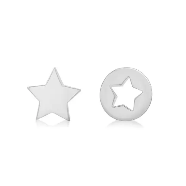 POSH TOTTY DESIGNS Sterling Mismatched Star Stud Earrings - Silver