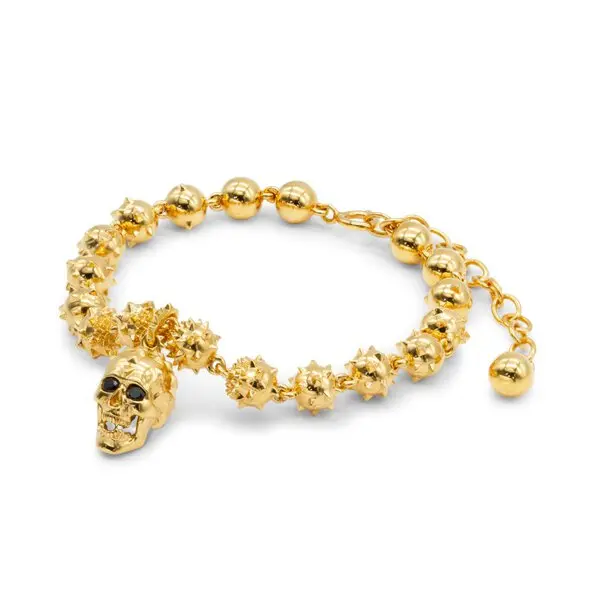 KASUN LONDON Vampire Skull Charm Bracelet - Gold
