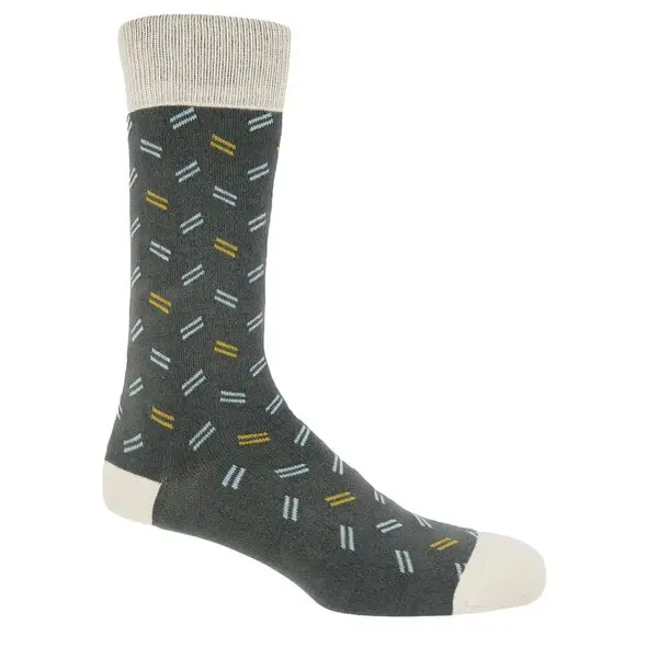 PEPER HAROW - MADE IN ENGLAND Parallel Patterned Socks - Grey
