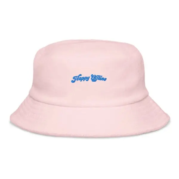 QUILLATTIRE Happy Offline Terry Cloth Bucket Hat - Pink/blue