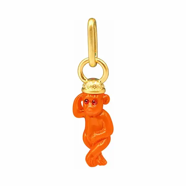 MICHAEL NASH JEWELRY Monkey Charm - Orange