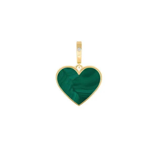 KARMA AND LUCK Heart Charm With Malachite And 18k Gold-plated Brass - Green/gold