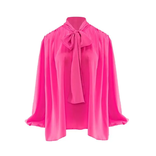 BLUZAT Draped Blouse With Bow Detail