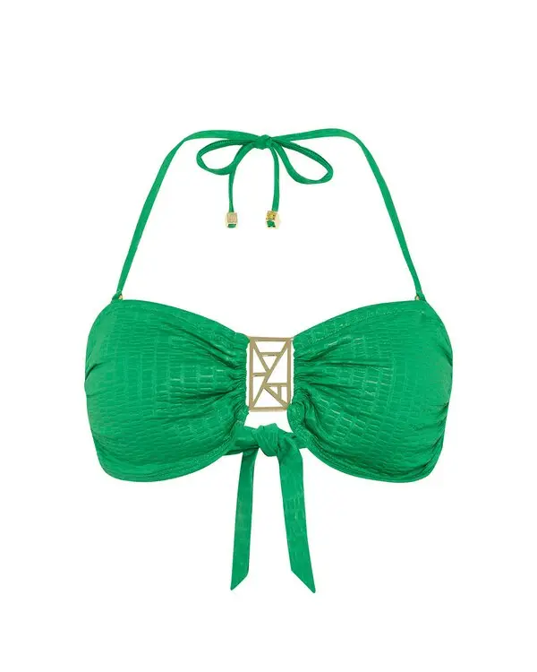 LEYLA MAYA Kate Bandeau Bikini Top - Green