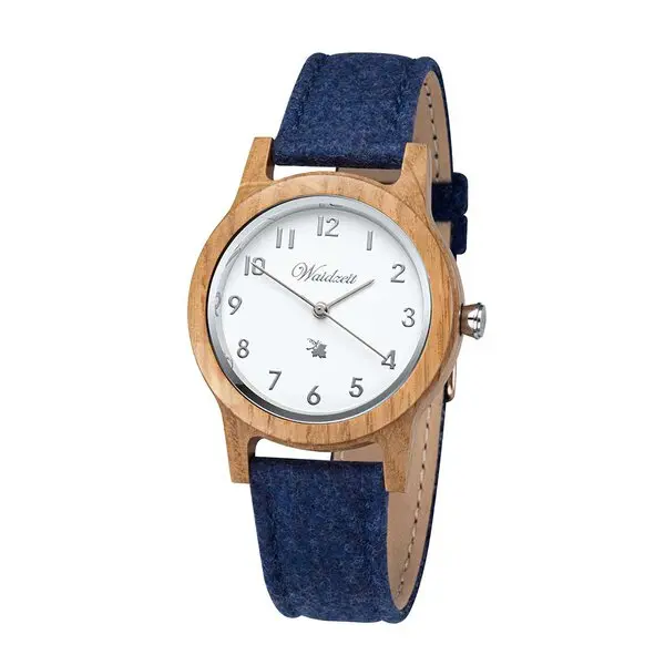 WAIDZEIT Barrique Alpine Watch With Merino Wool Strap - Blue/brown