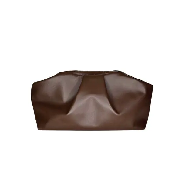 RUJ HERITAGE Puffy Nappa Leather Clutch - Brown