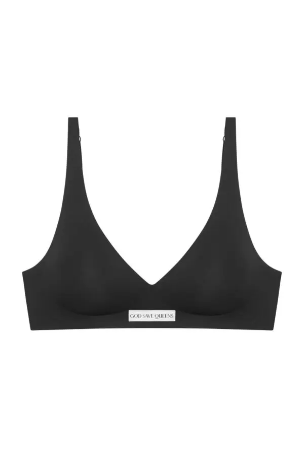 GOD SAVE QUEENS Second Skin Push Up Bralette - Black