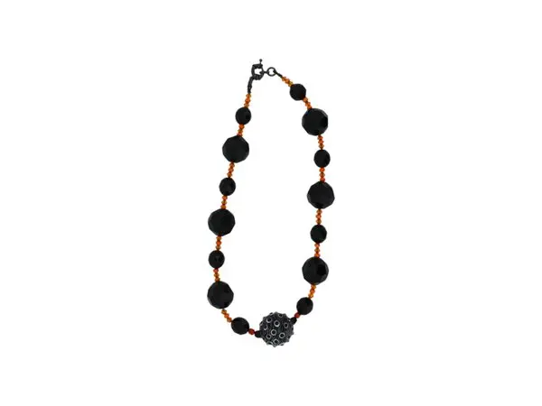 VICKISARGE Beaded Necklace - Black/orange