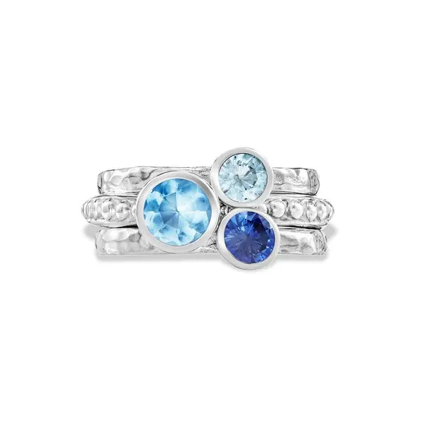 DOWER & HALL Cosmic Twinkle Stacking Rings - Silver