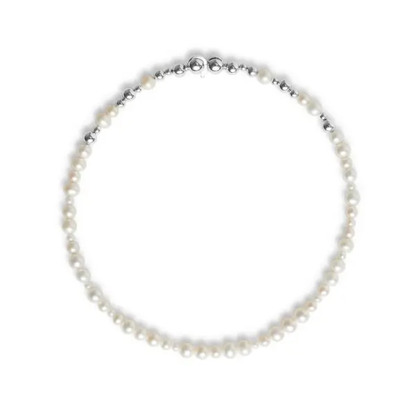 KASUN LONDON Pearl Cluster Necklace - Silver/white