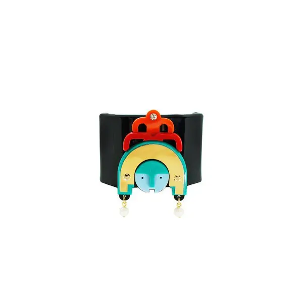 GISSA BICALHO Ixchel Acrylic Cuff Bracelet - Green