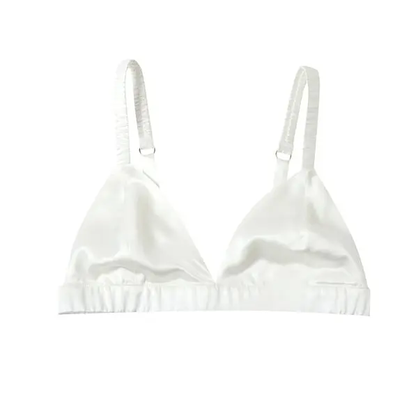 SOFT STROKES SILK Classic Pure Silk Bralette - White