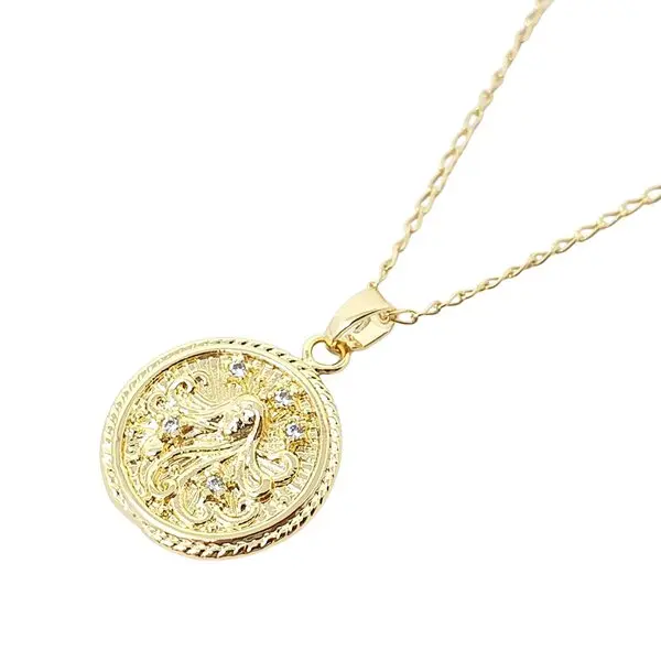 HARFI Virgo Zodiac Astrology Pendant Charm Necklace - Gold