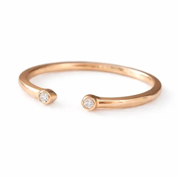 VICSTONENYC FINE JEWELRY Diamond Open Cuff Ring - Rose Gold