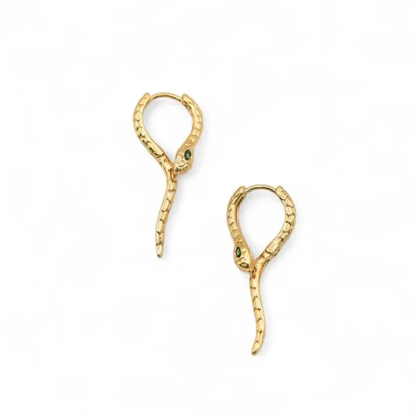 MISS CECILIA Snake Hoop Earrings - Gold