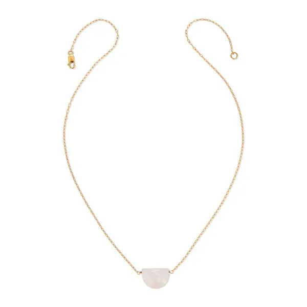 HEATHER HAWKINS Neutrals Luna Moon Rainbow Moonstone Necklace - Yellow