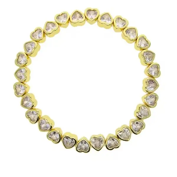 OLIVIA LE Heart Cubic Zirconia Tennis Bracelet - White
