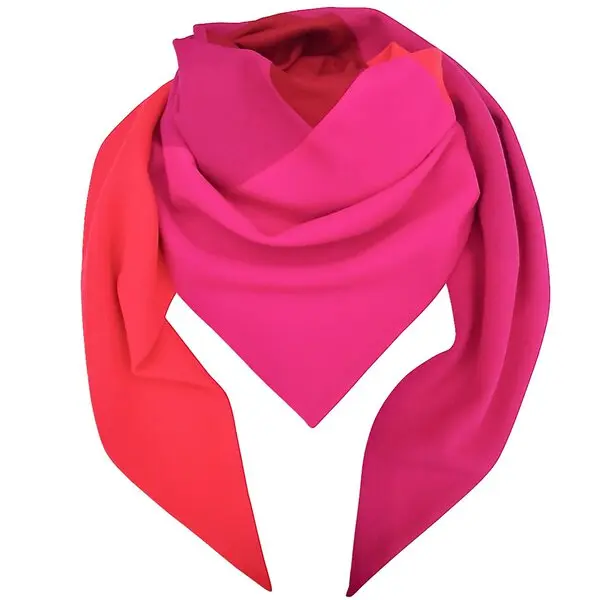 CAPITANA Pink / Red / Neutrals Giannella Grande – Reversible Wool Triangle Scarf Pink, Red & Camel - Pink/red