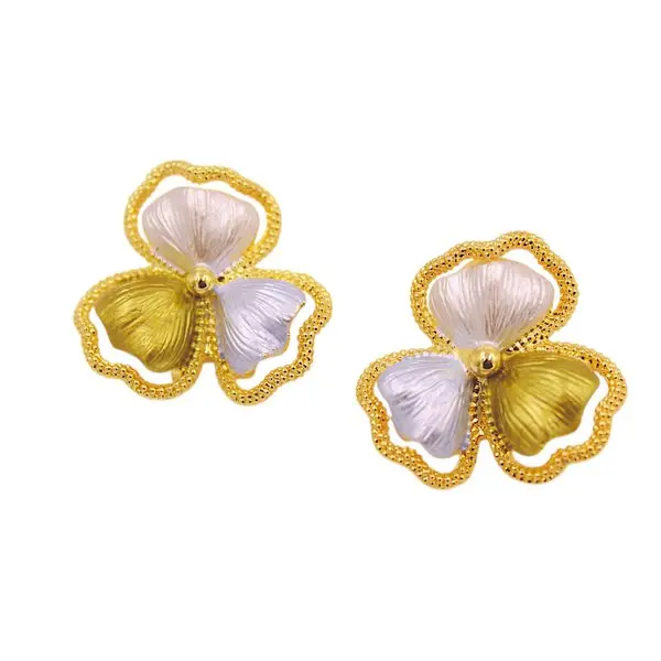 1610ISTANBUL Istanbulite Spring Floral Mosaic Earrings - Gold