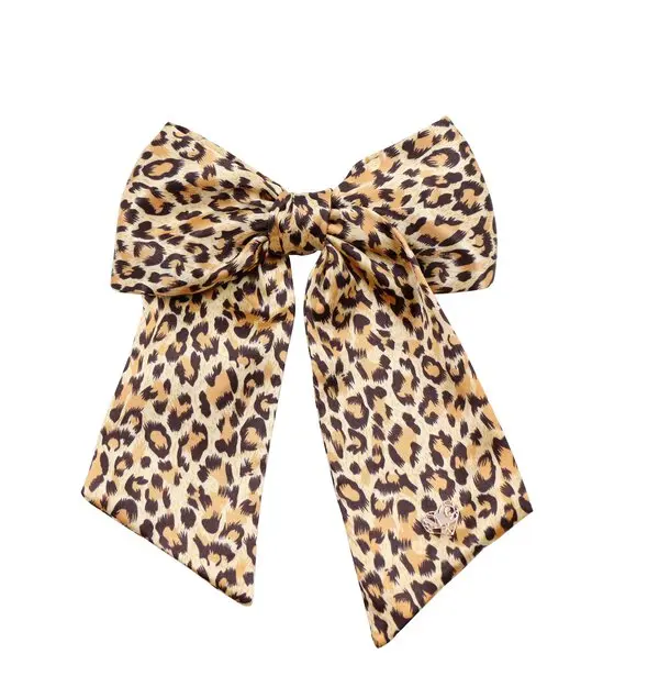 MISS CICCONI Lola Leopard Bow Hair Clip - Black/yellow