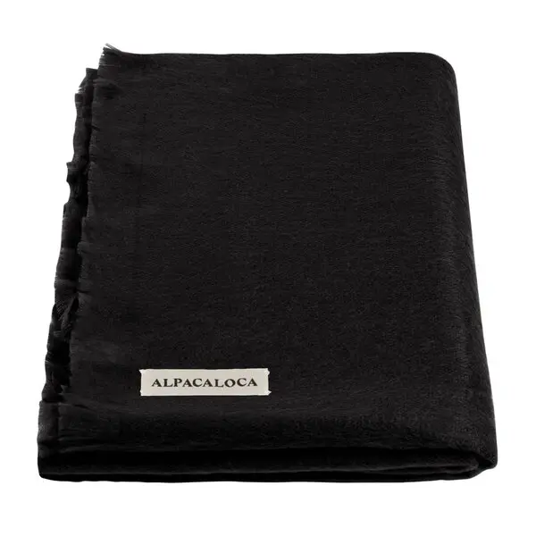 ALPACA LOCA Slim Scarf/shawl Alpaca Wool - Black