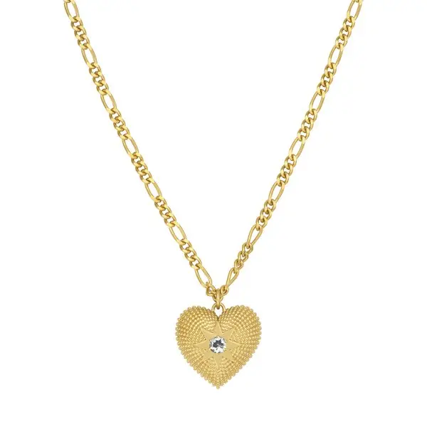 ZOË & MORGAN Brave Heart Aquamarine Necklace - Gold