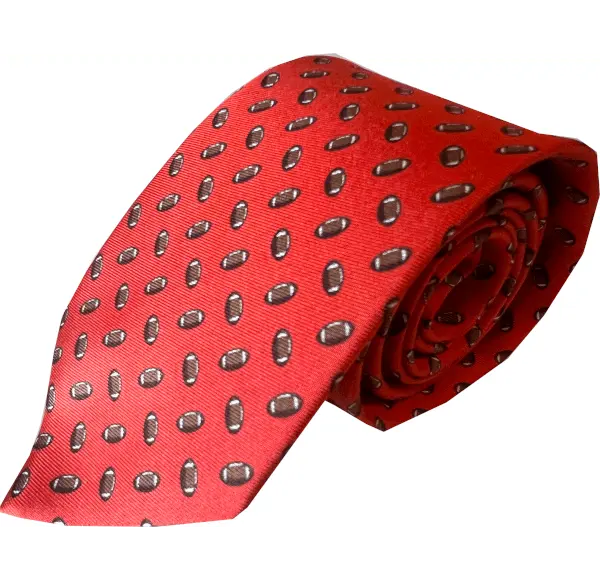 LAZYJACK PRESS Touchdown Printed Neck Tie - Orange