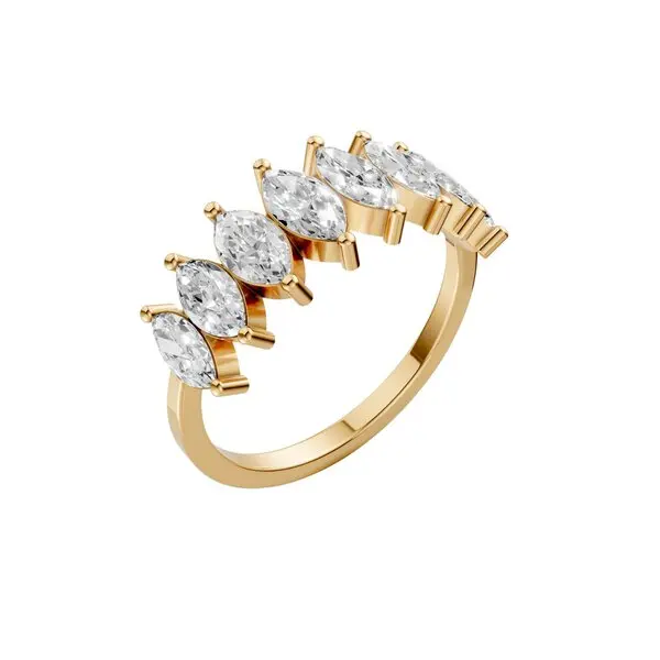 AYA FINE JEWELRY 1.55 Ctw Lab Diamond Marquise Eternity Band - Yellow