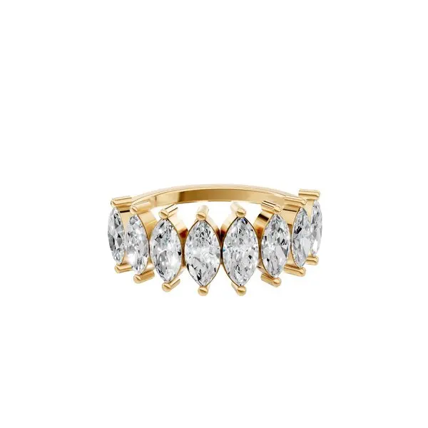 AYA FINE JEWELRY 1.55 Ctw Lab-grown Marquise Diamond Half Eternity Band In 10k Gold - Yellow