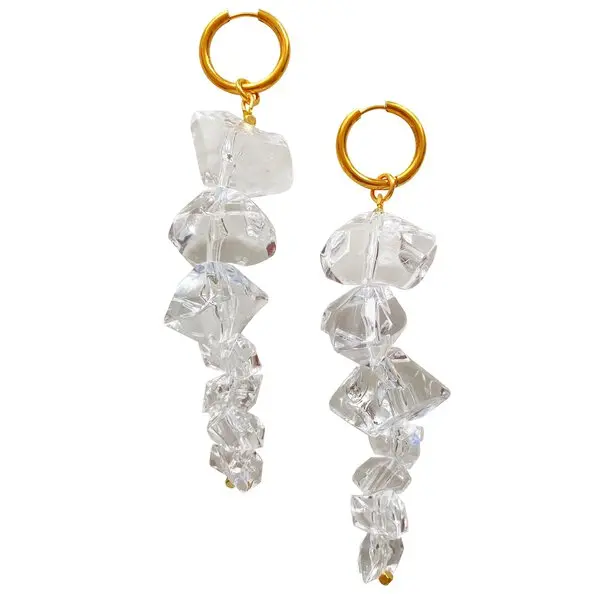 SMILLA BRAV Earrings With Acrylic Beads - Gold