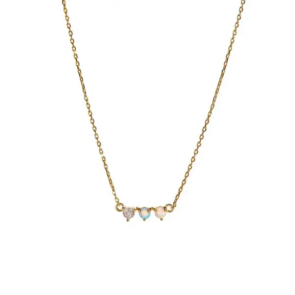 ONEWILDONE Starburst Opal Pendant Necklace - Gold