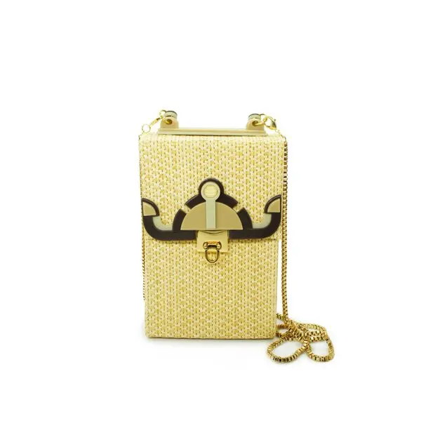 GISSA BICALHO Acrylic And Raffia Indaiá Bag - Black/yellow