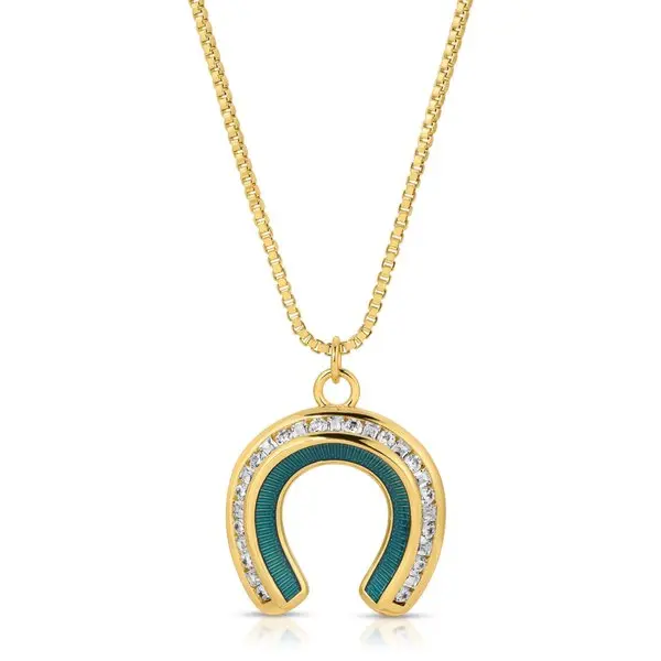 GLAMROCKS JEWELRY Good Fortune Horseshoe Necklace - Gold